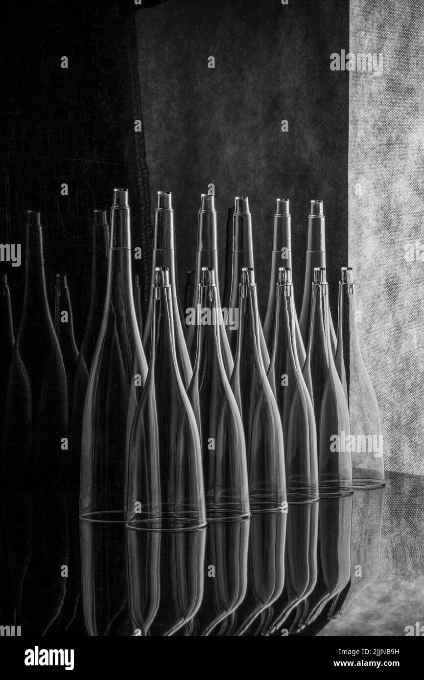 Black-and-white still life with conical figures Stock Photo - Alamy