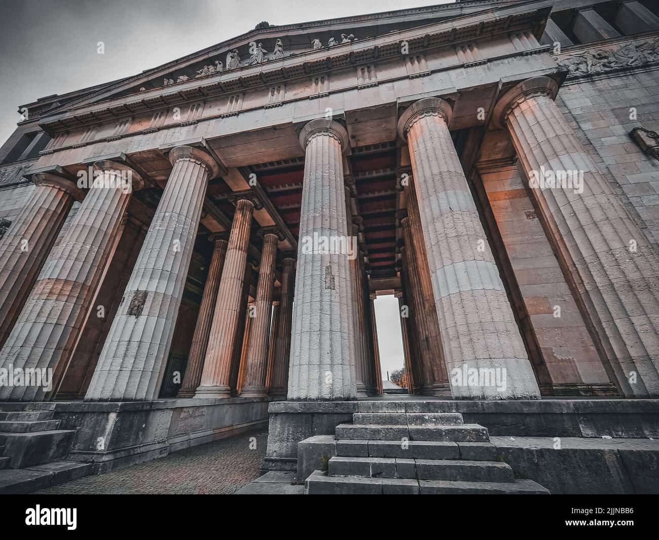 The low angle shot of a parthenon building Stock Photo - Alamy