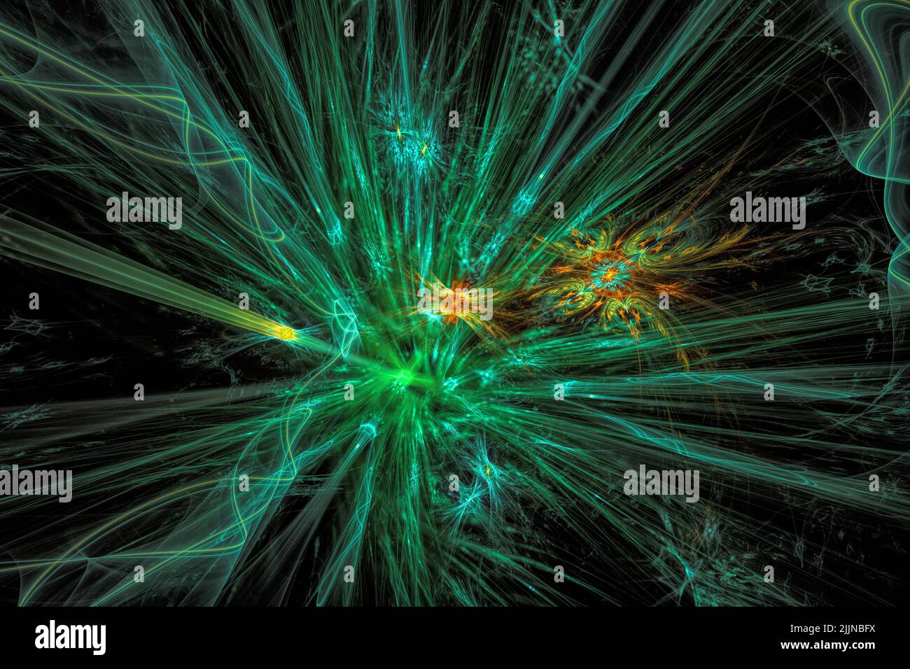 An illustration of green abstract fractals background Stock Photo - Alamy