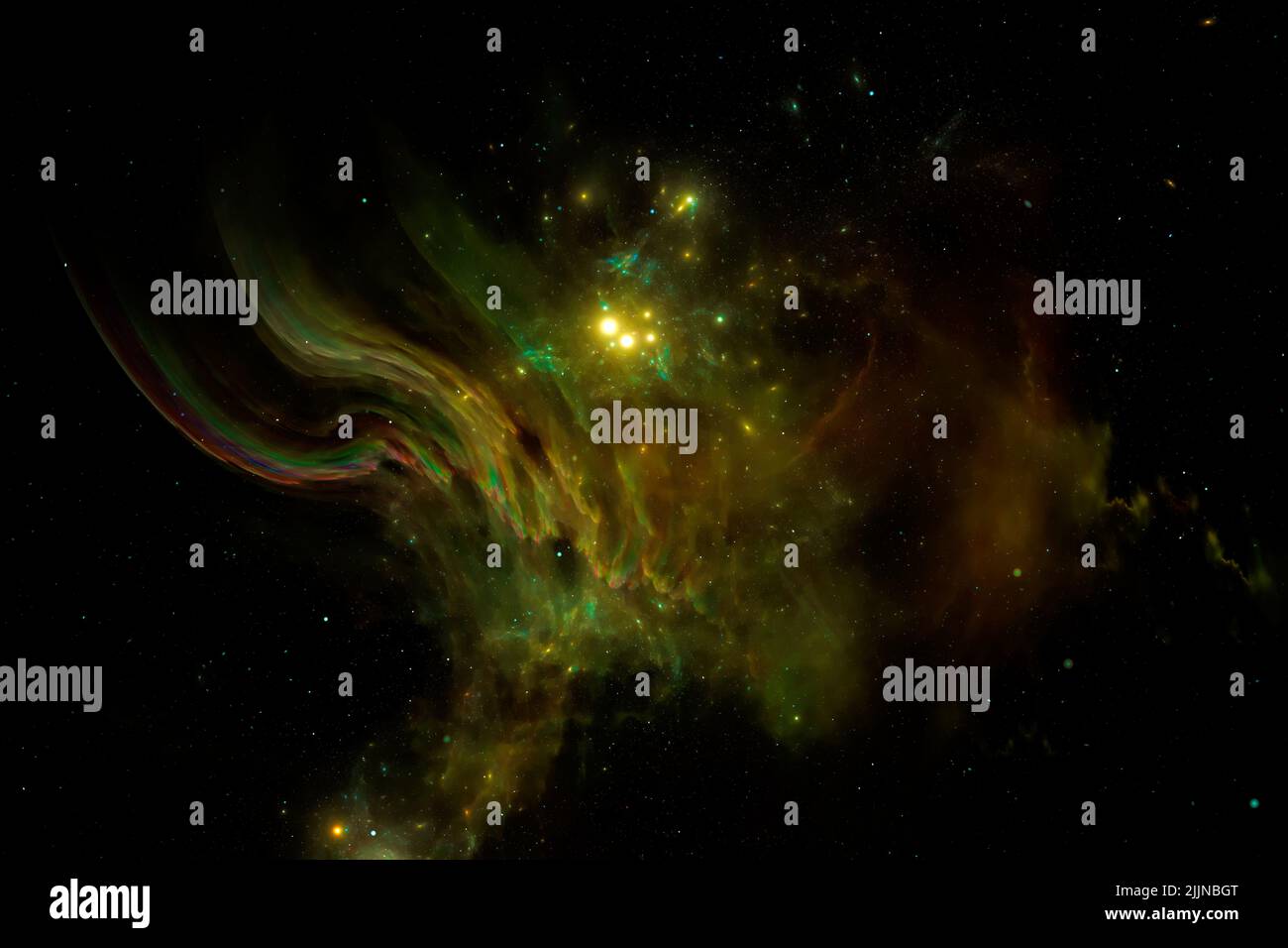 A colorful illustration of a space scenery Stock Photo - Alamy