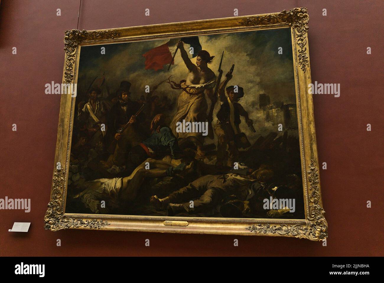 The Liberty Leading the People painting in the Louvre Museum, Paris ...