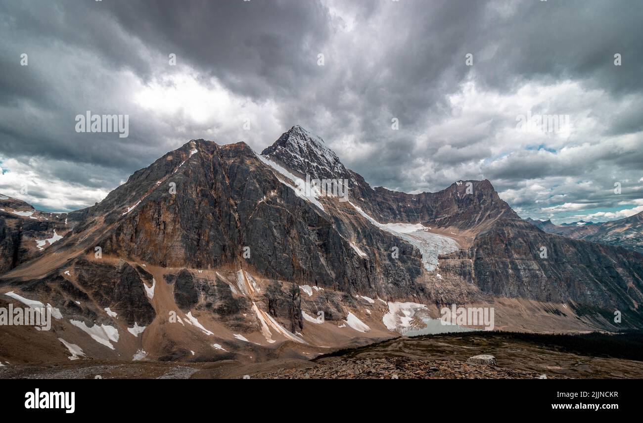 The Mont Edith Cavell near Jasper in the Rocky Mountains, Canada Stock ...