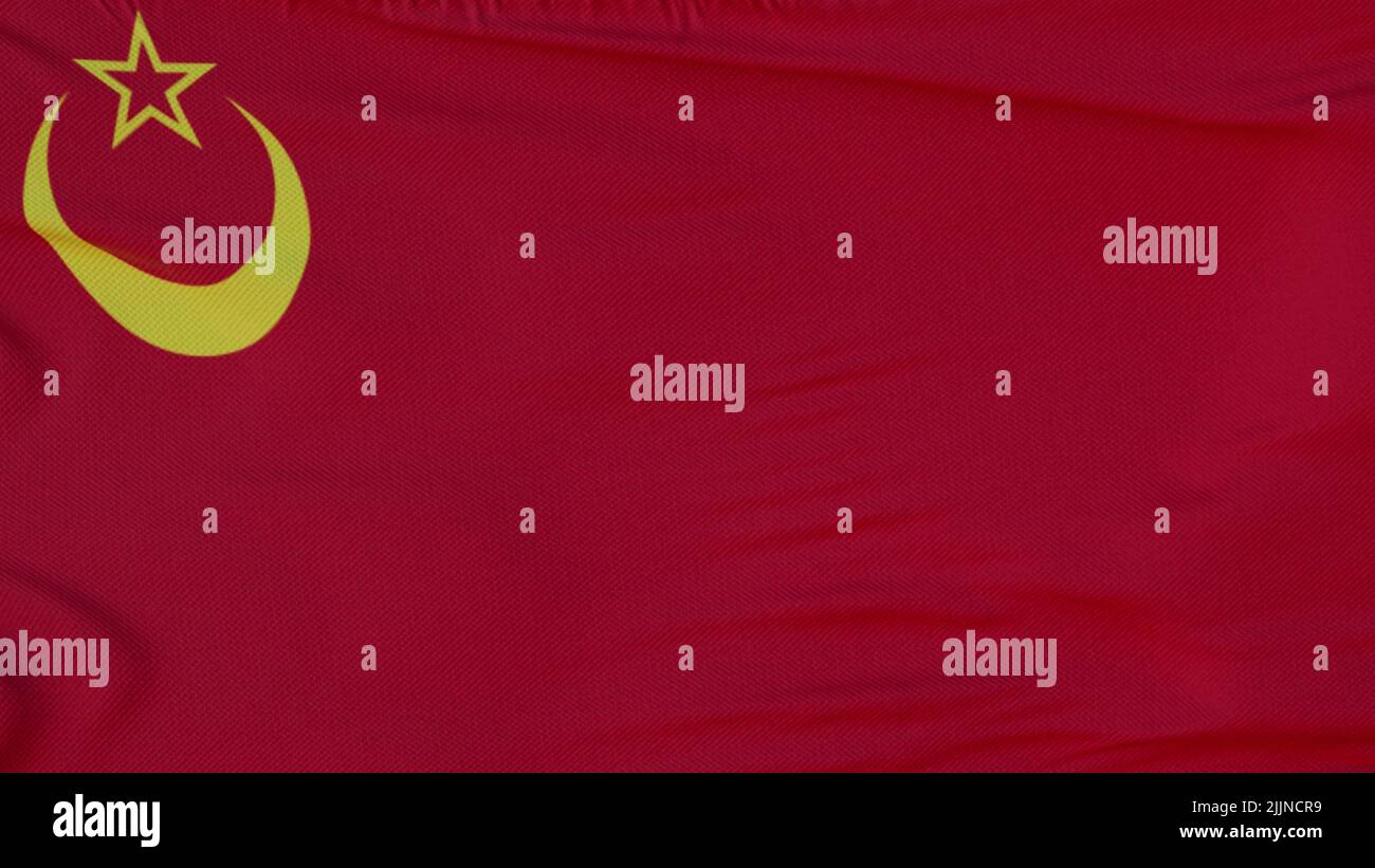 Flag of Union Of Islamic Soviet Republics, waving at wind. 3d ...