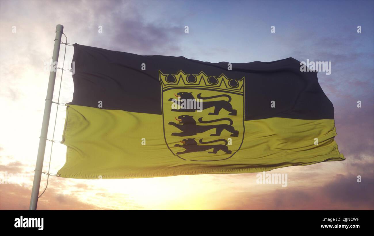 Flag baden wrttemberg state waving hi-res stock photography and images ...