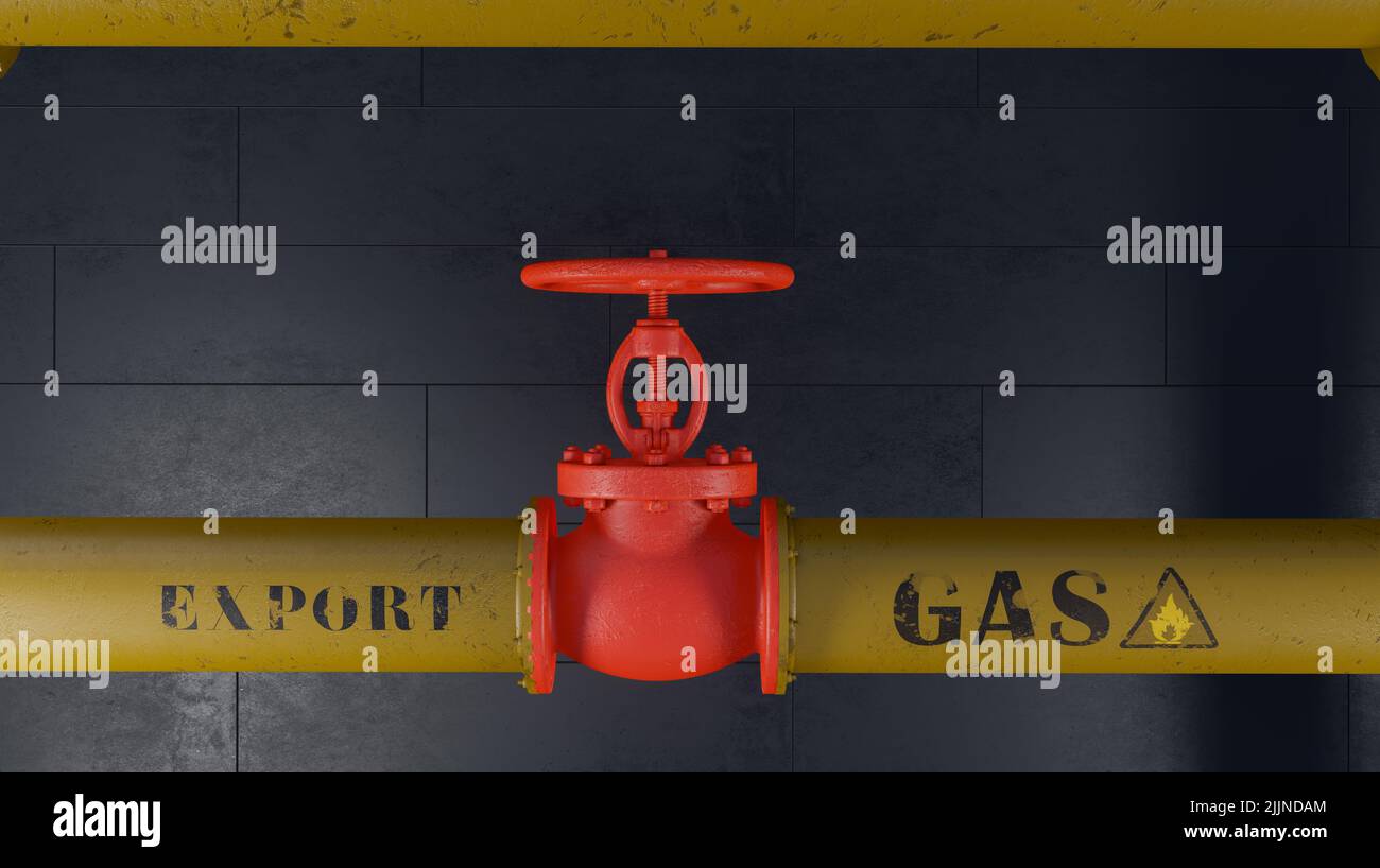 Gas pipeline to the gas pipe for export, Gas background, copy space, 3D ...