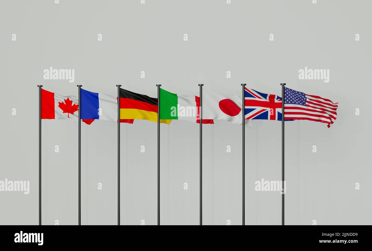 Flags world g7 group seven hi-res stock photography and images - Alamy