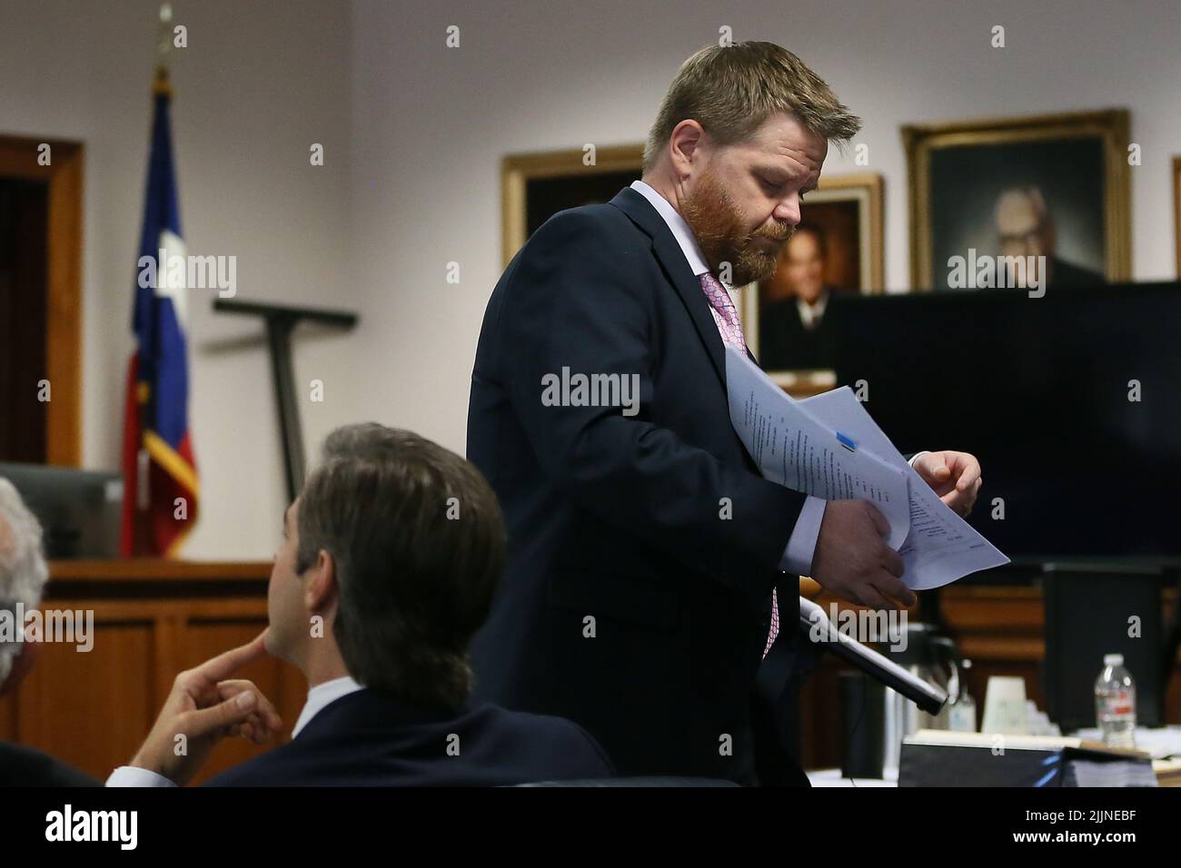 Austin, TEXAS, USA. 27th July, 2022. MARK BANKSTON, lawyer for Neil ...