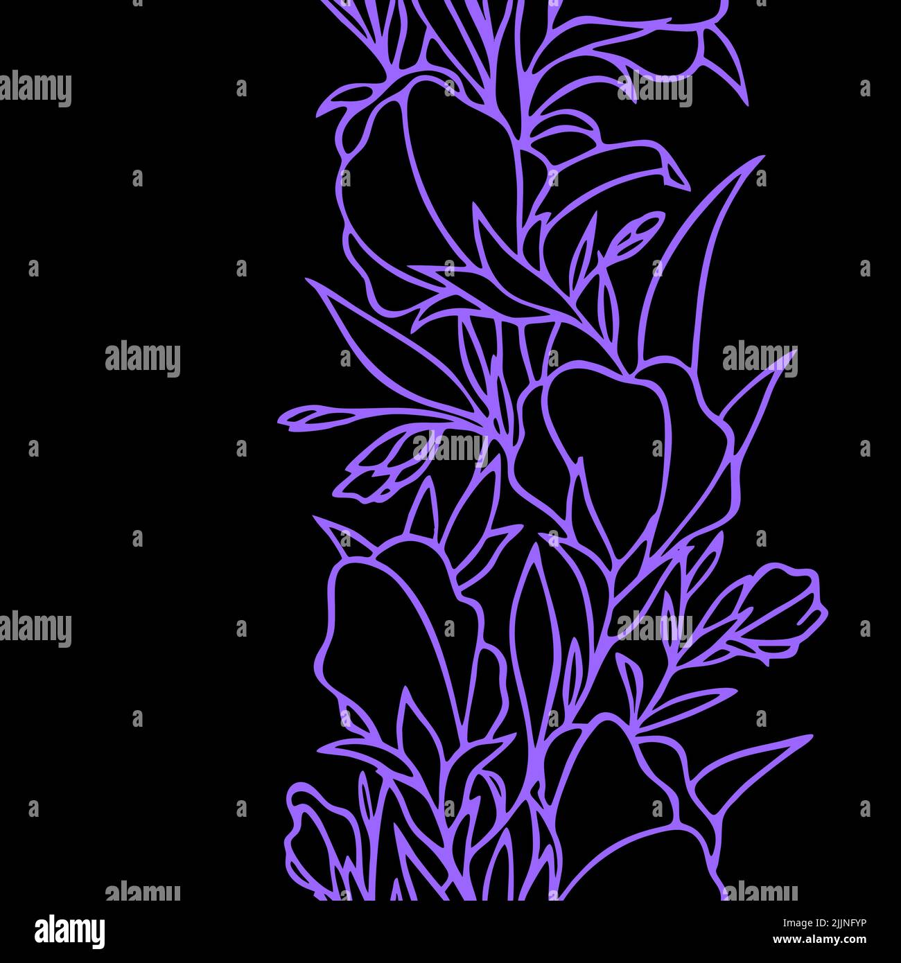purple graphic pattern on black background, seamless pattern border ...