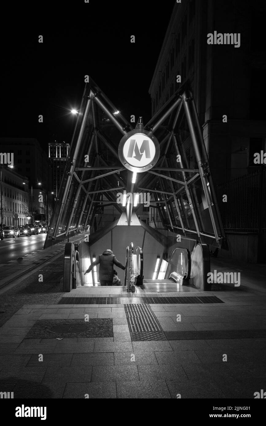 Warsaw Matro station entrances Stock Photo - Alamy