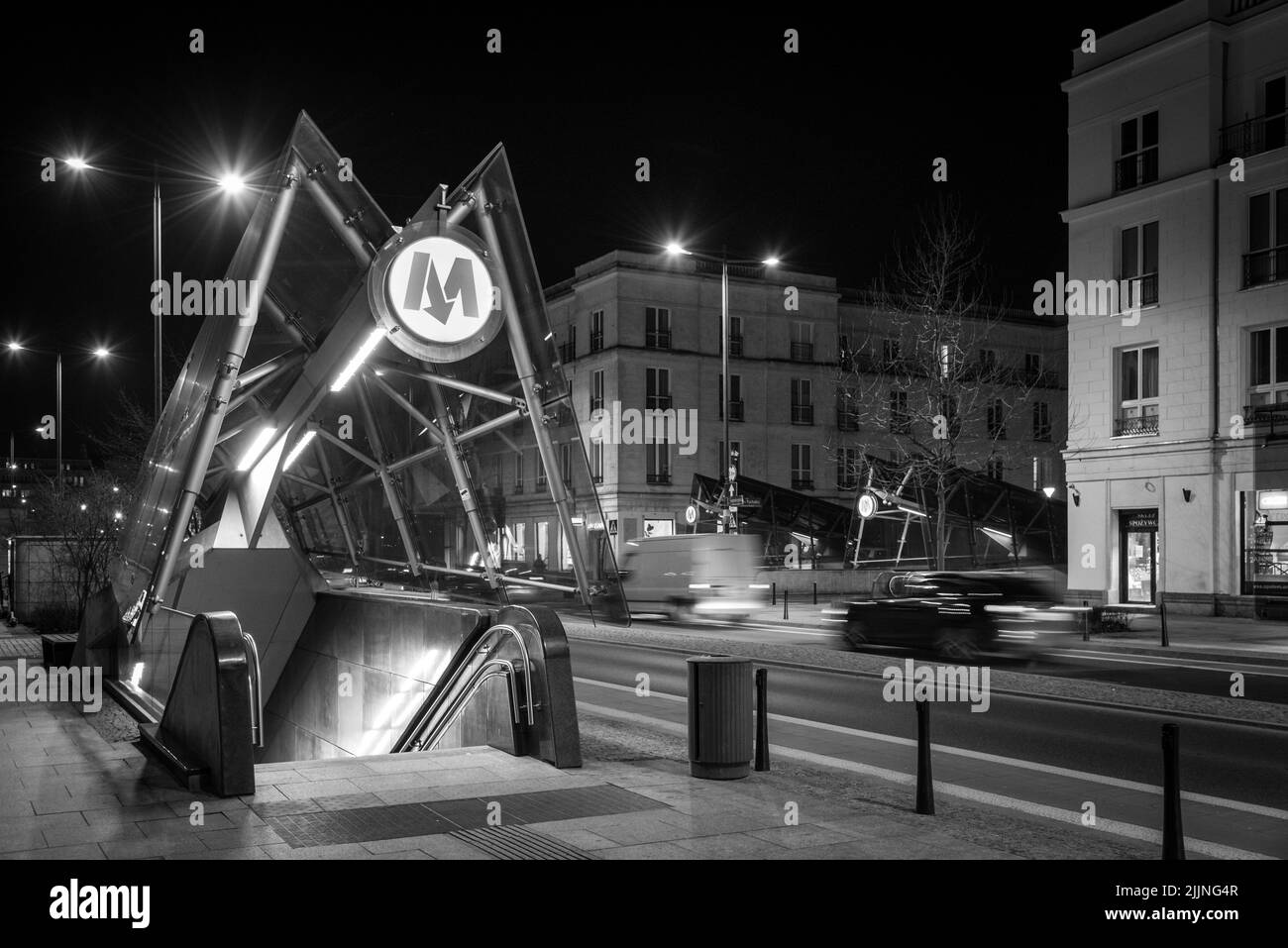 Warsaw Matro station entrances Stock Photo - Alamy