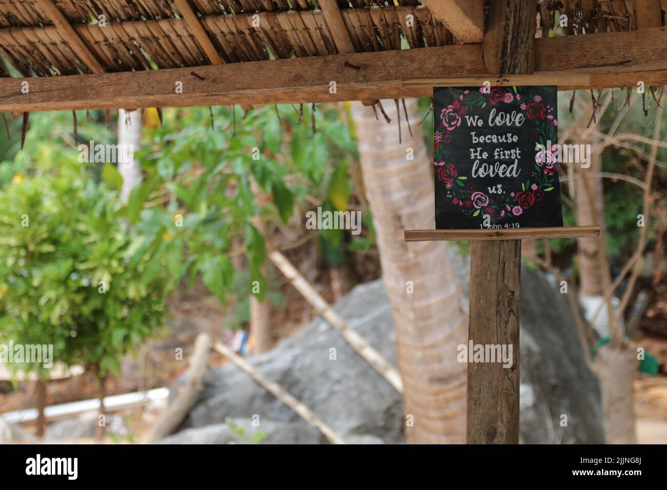 A closeup shot of a sign for peace and love in the Philippines Stock ...