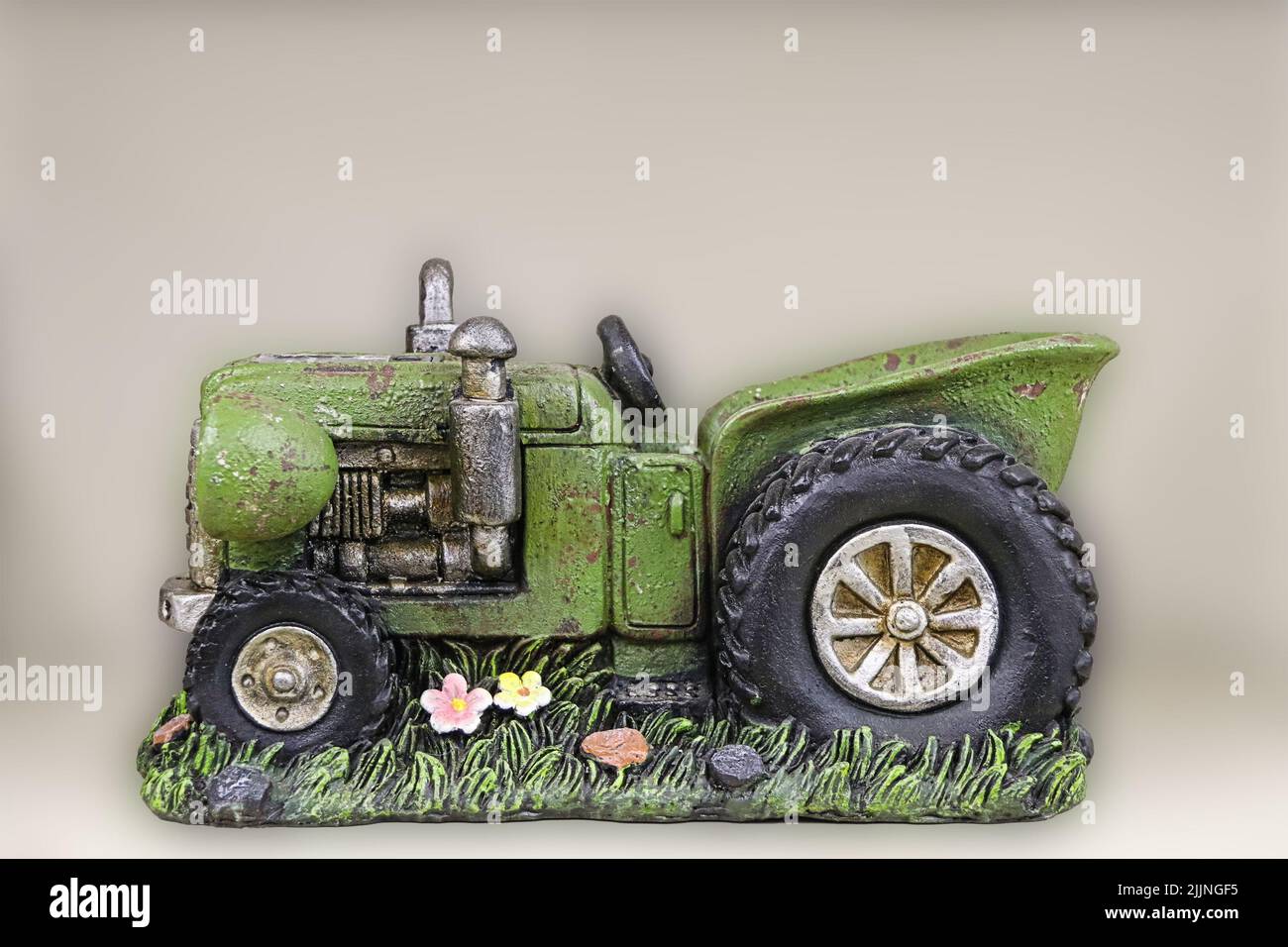 Decorative pretty farm ceramic planter shaped like a vintage green ...