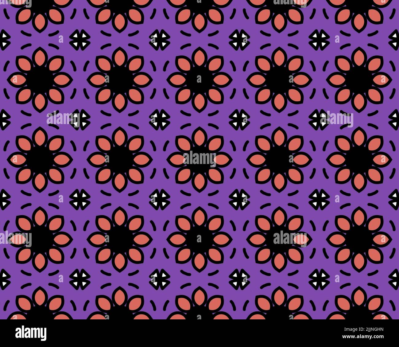 An illustration of floral seamless pattern in purple color Stock Photo ...