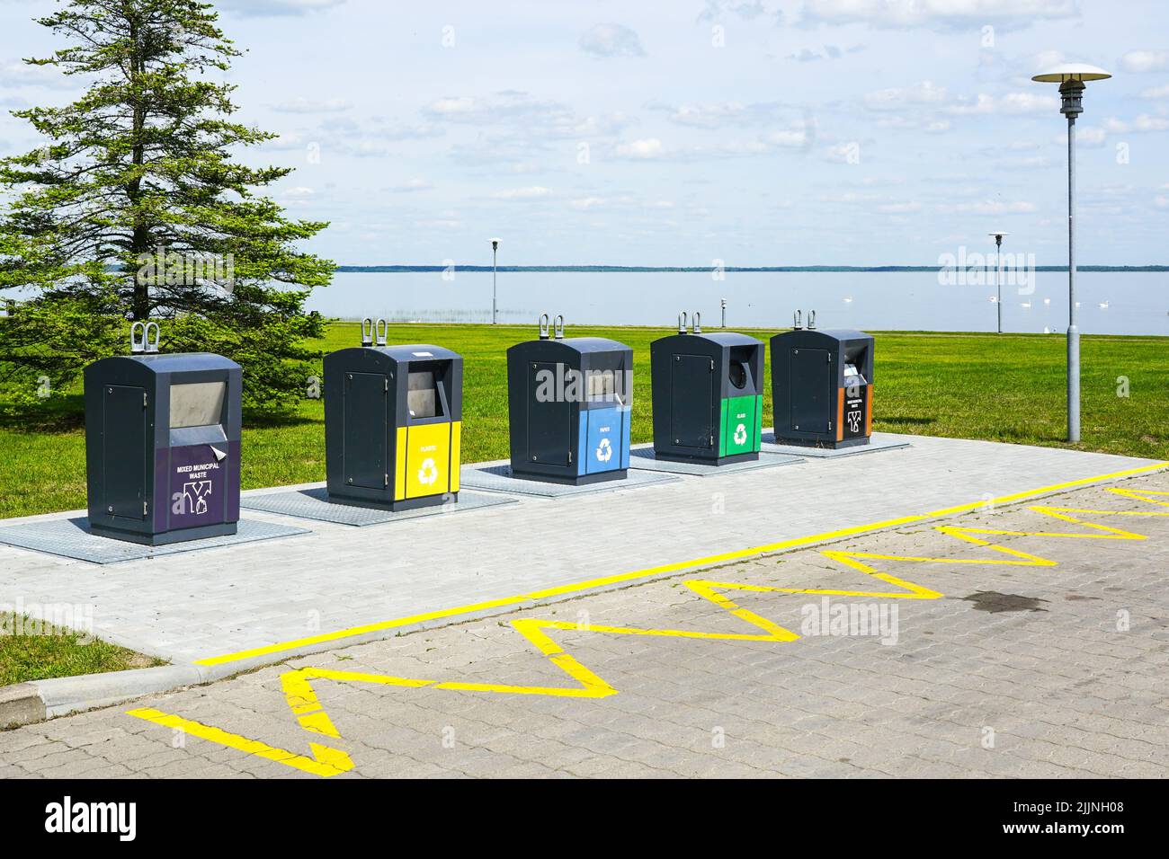 Five new containers for different waste sorting in the city square by ...