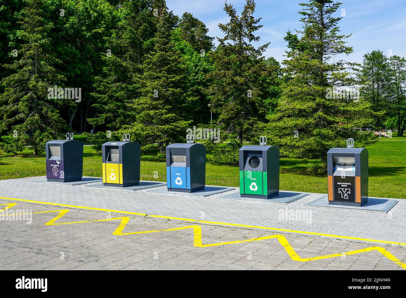 Five new containers for different waste sorting in the city square ...