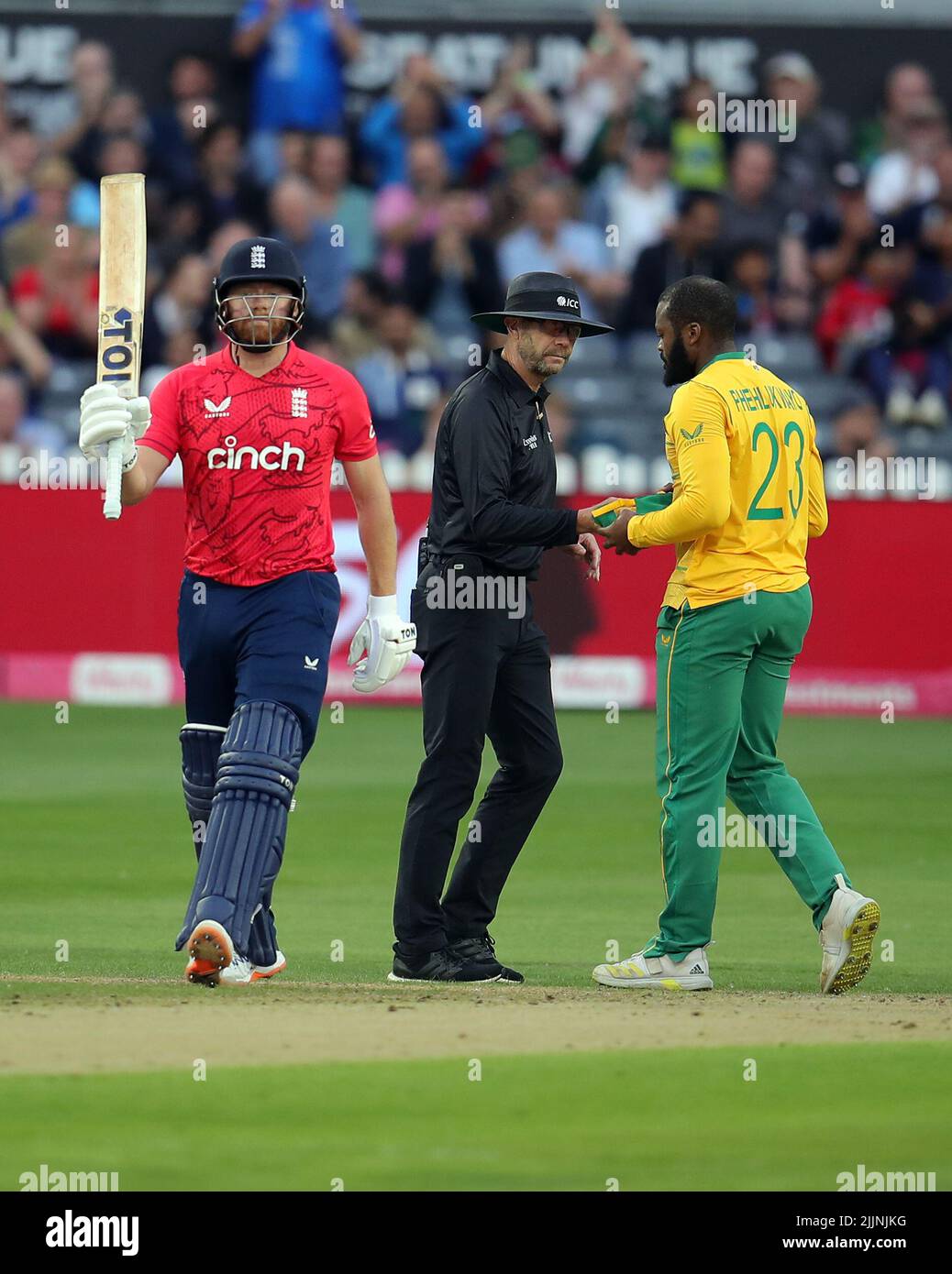 England's Jonny Bairstow celebrates reaching his half century during ...