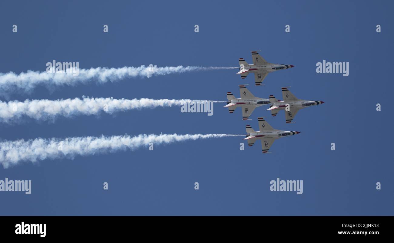 The U.S. Air Force Thunderbirds air demonstration - a mix of formation ...