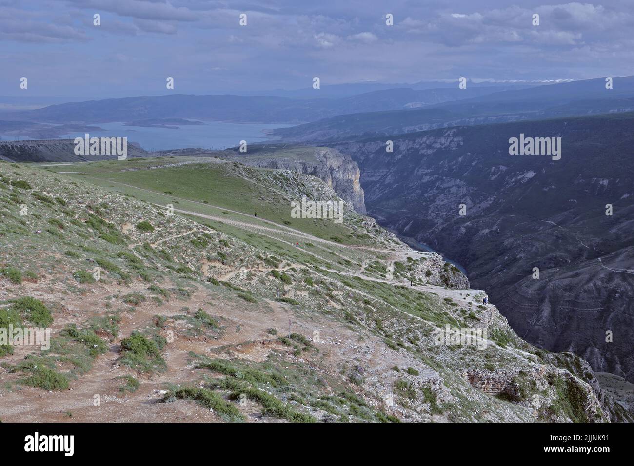 Landscape of the Sulak river valley in the Sulak canyon, Dagestan ...