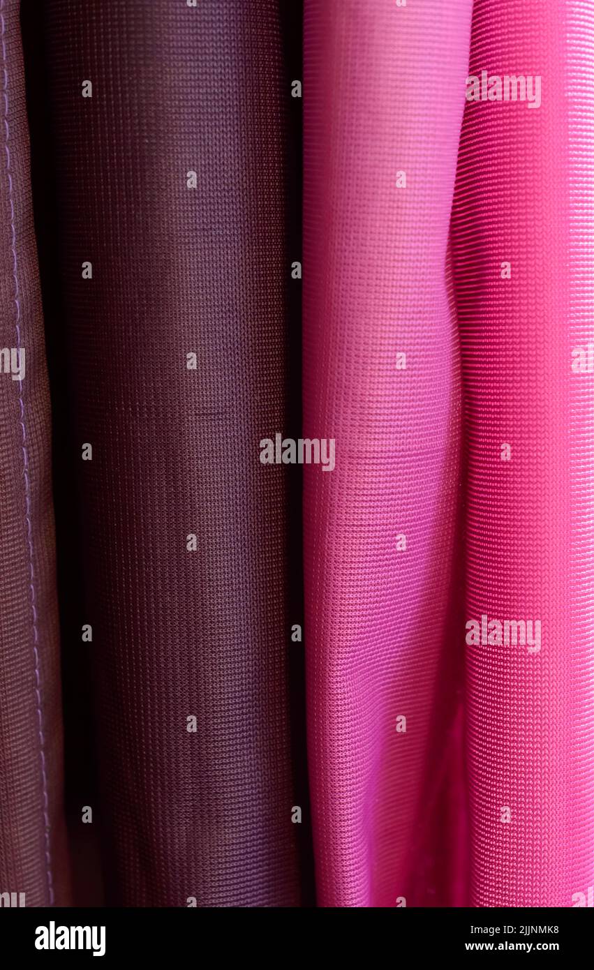 Purple curtains structure - close up. Macro photo. Background picture ...