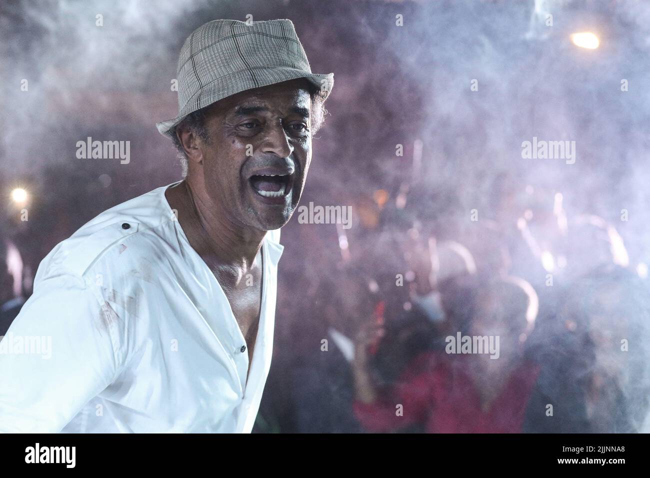 Former French professional tennis player and singer Yannick Noah ...