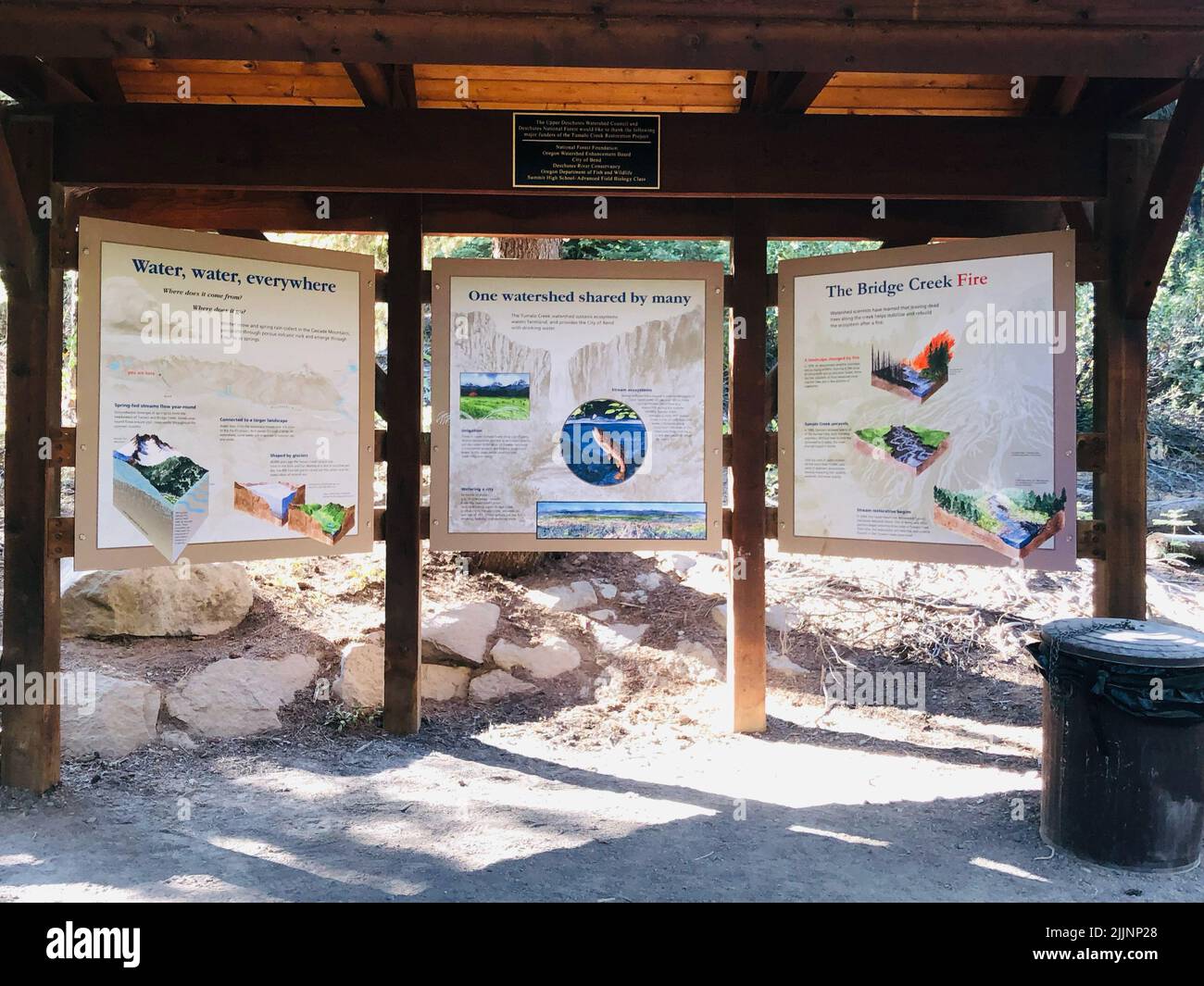 The information board with an inscription on the trailhead. Bend ...