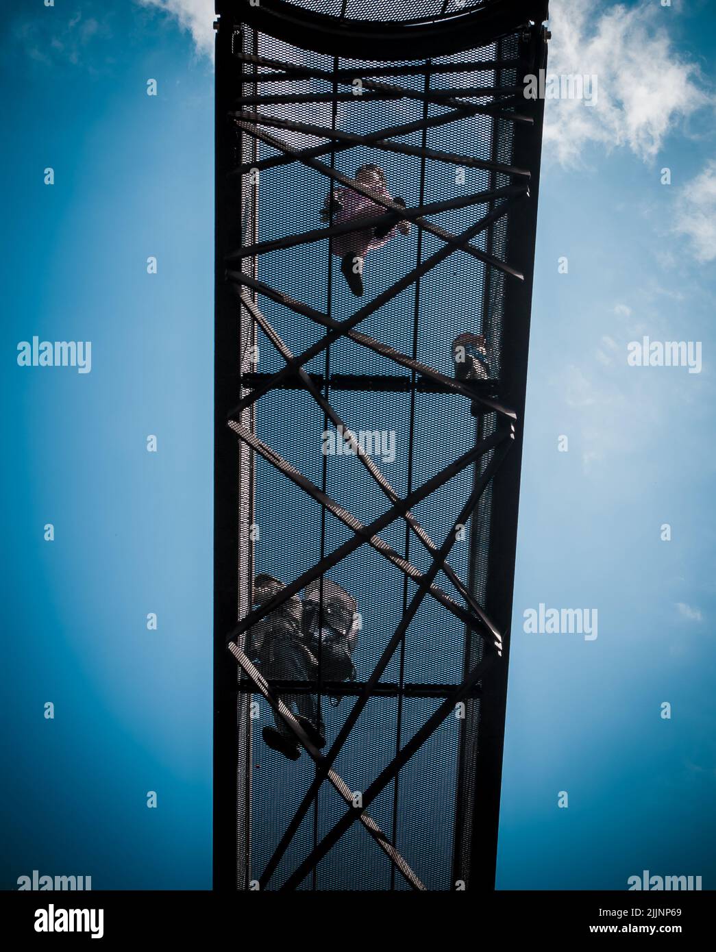 A low angle shot of tourists and visitors walking on the Kew Gardens ...