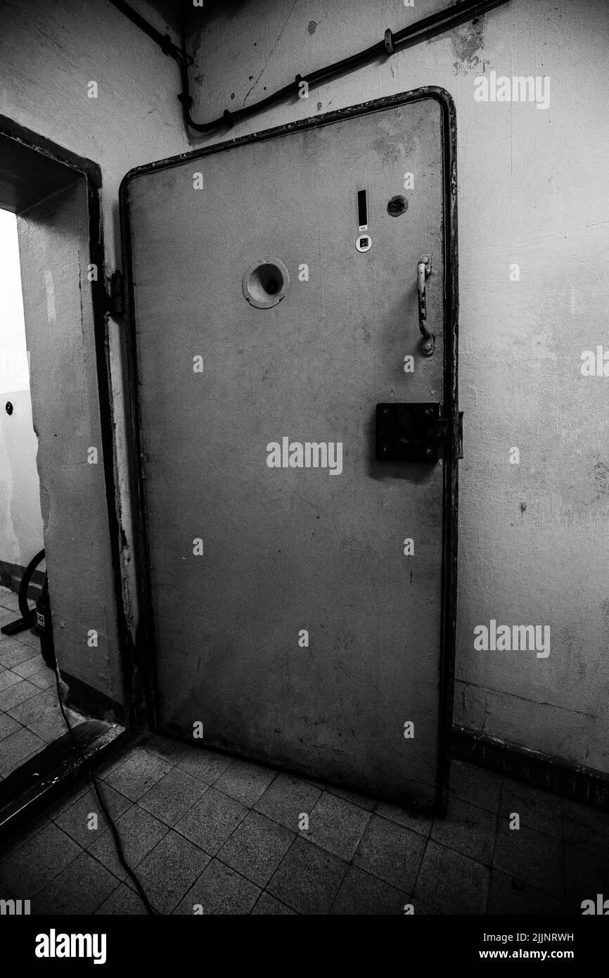 Iron bunker door Black and White Stock Photos & Images - Alamy
