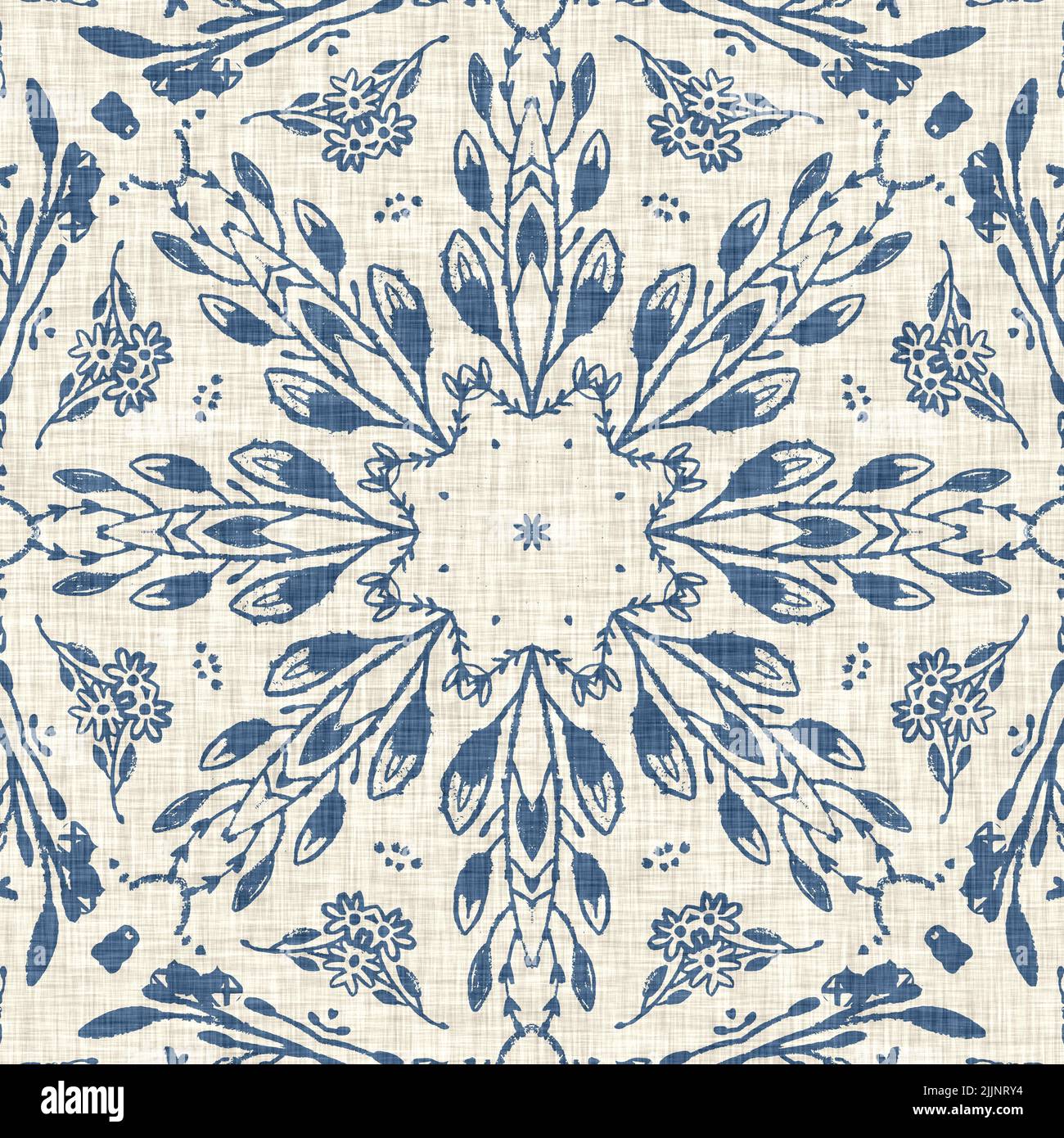 French blue floral french printed fabric pattern for shabby chic home ...
