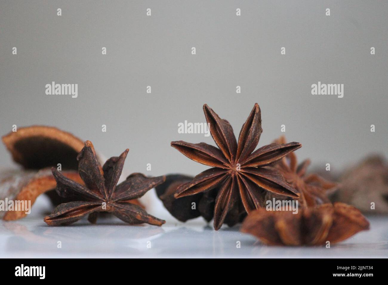 A close up of ansie flakes on a white background Stock Photo - Alamy