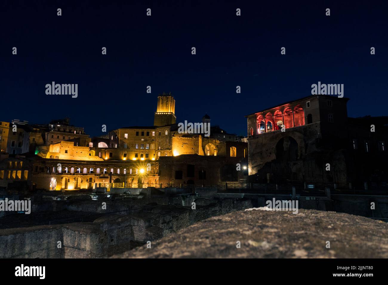 A night view of the old castle Stock Photo - Alamy