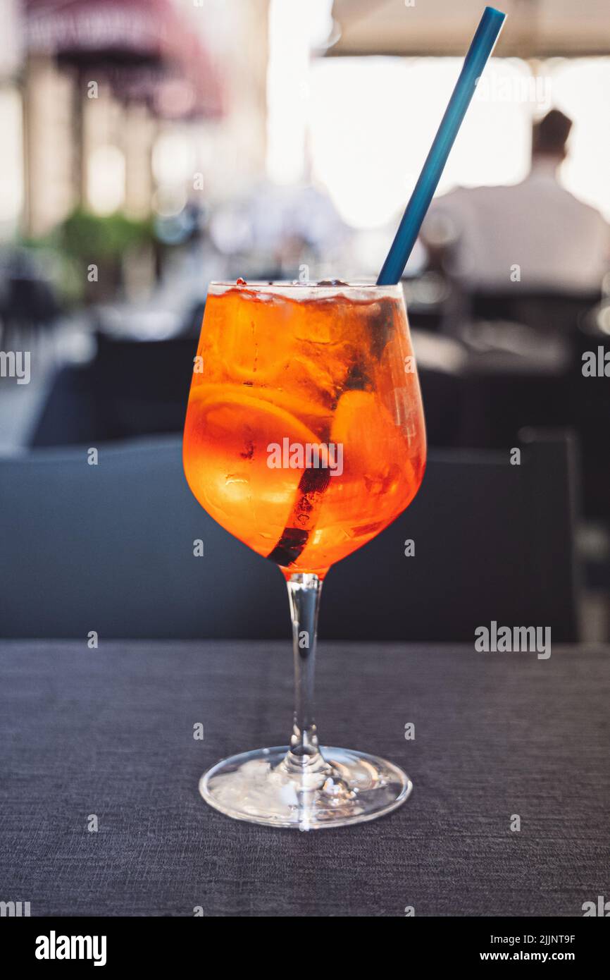 Aperol spritz glass straw hi-res stock photography and images - Alamy