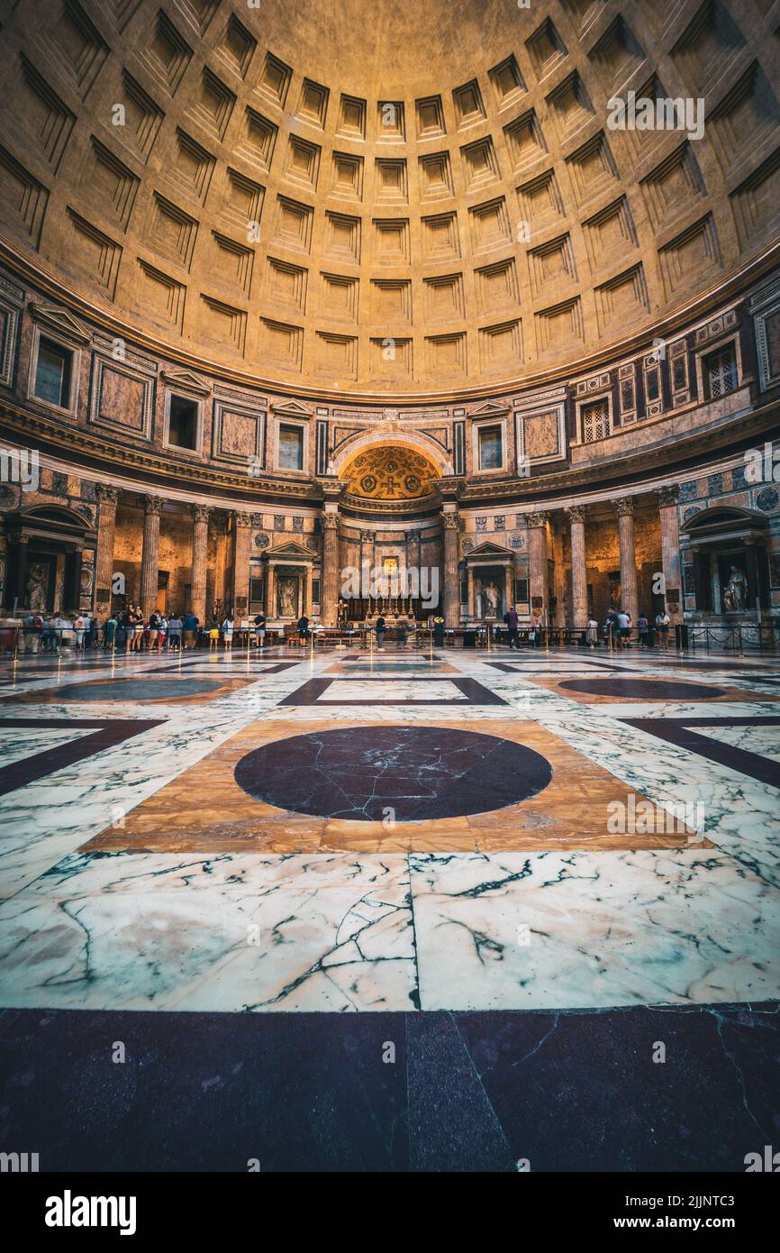 A mesmerizing view of the interior of the Pantheon's dome, Rome, Italy ...