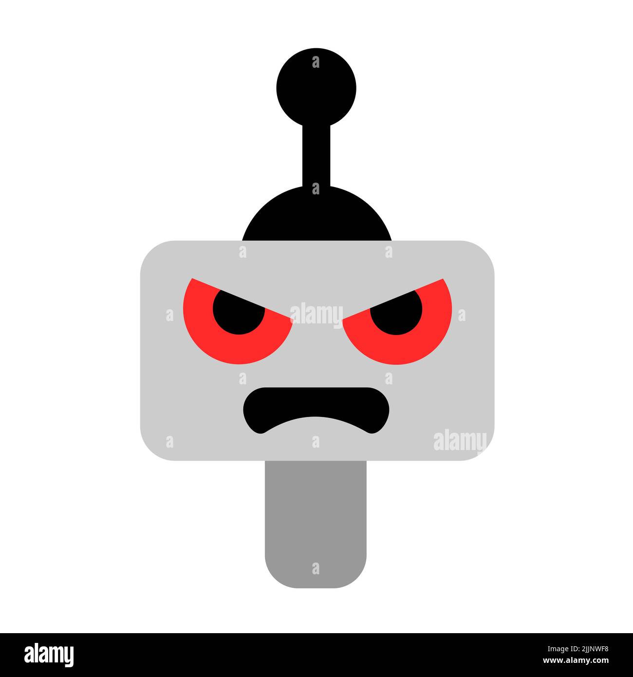 Angry and aggressive robot with aggressive feeling and emotion is ...