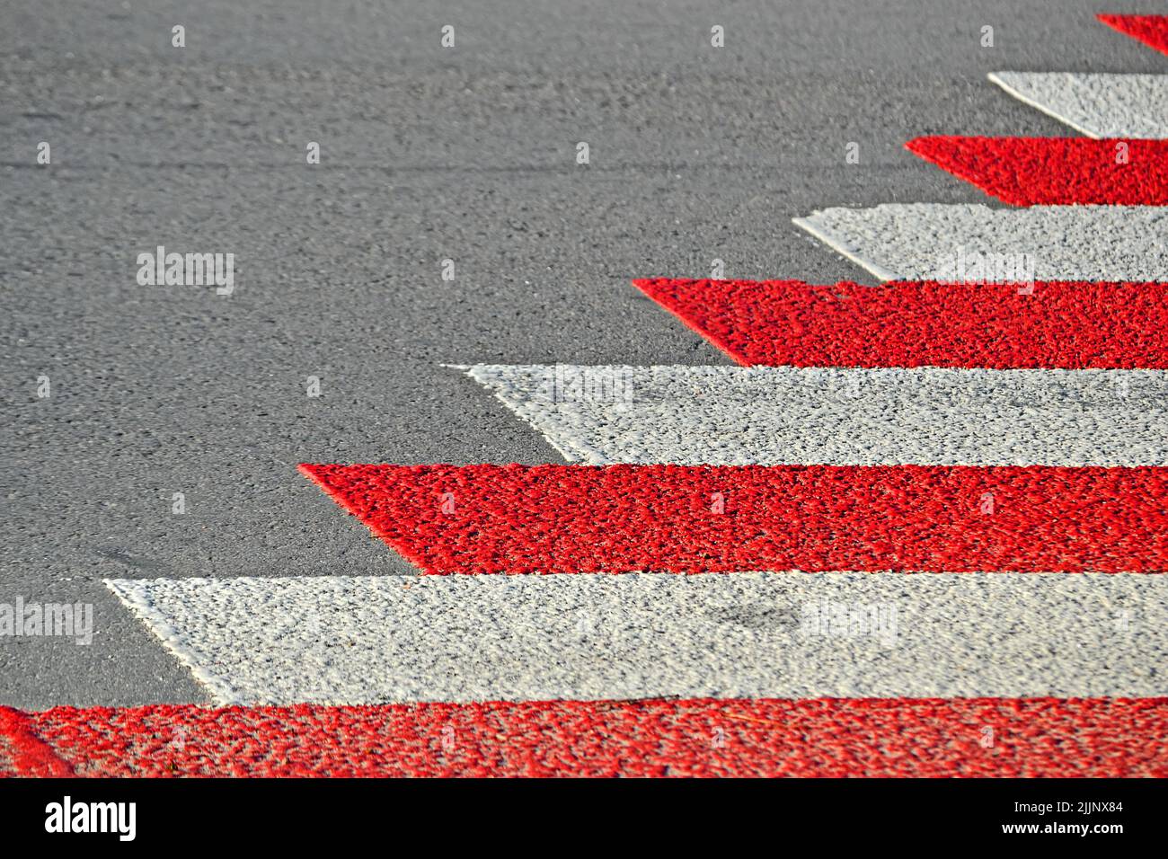 pedestrian crosswalk from red and white lines, modern travel security ...