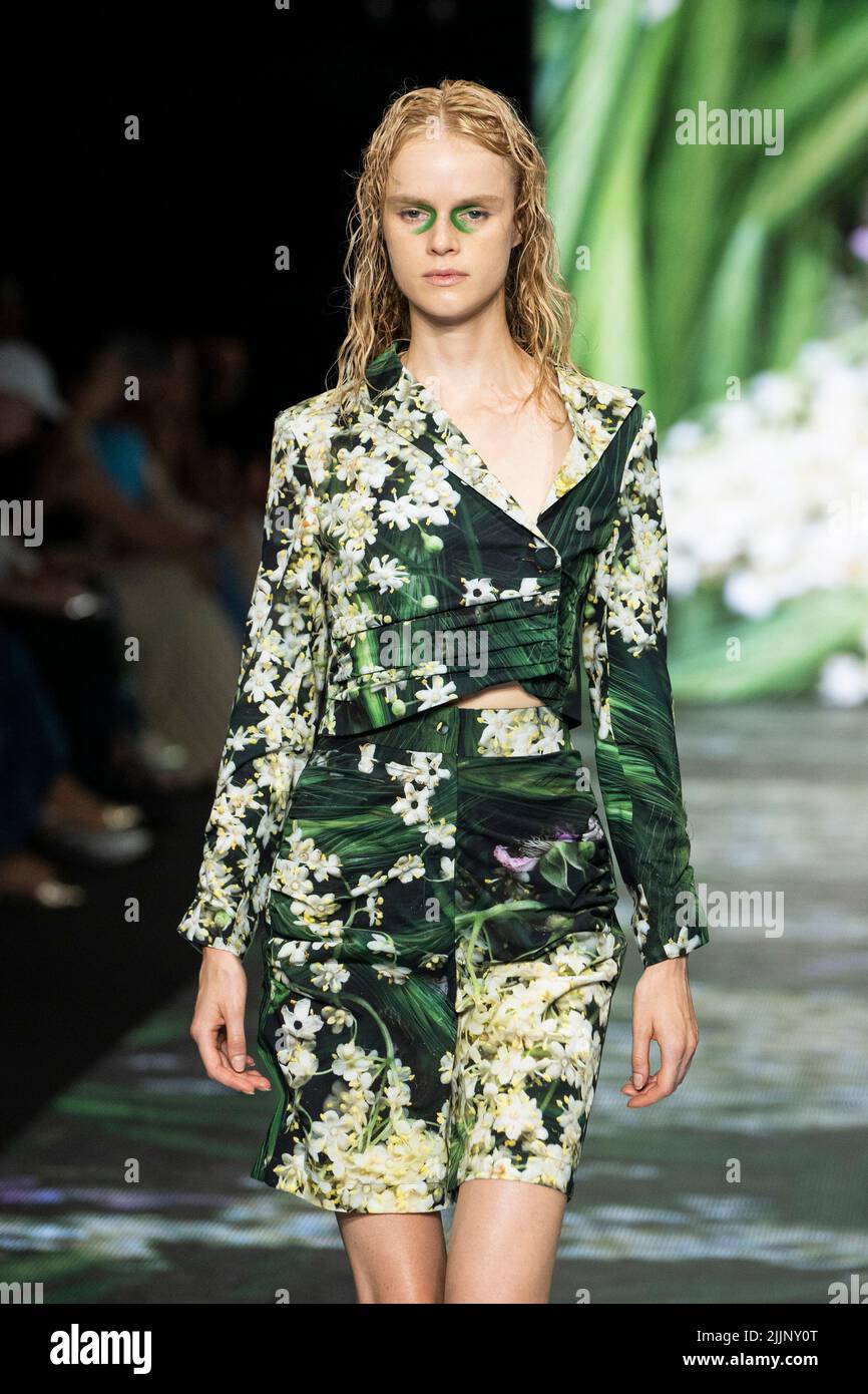 A model walks on the catwalk during the Caterina Moro Spring/Summer ...