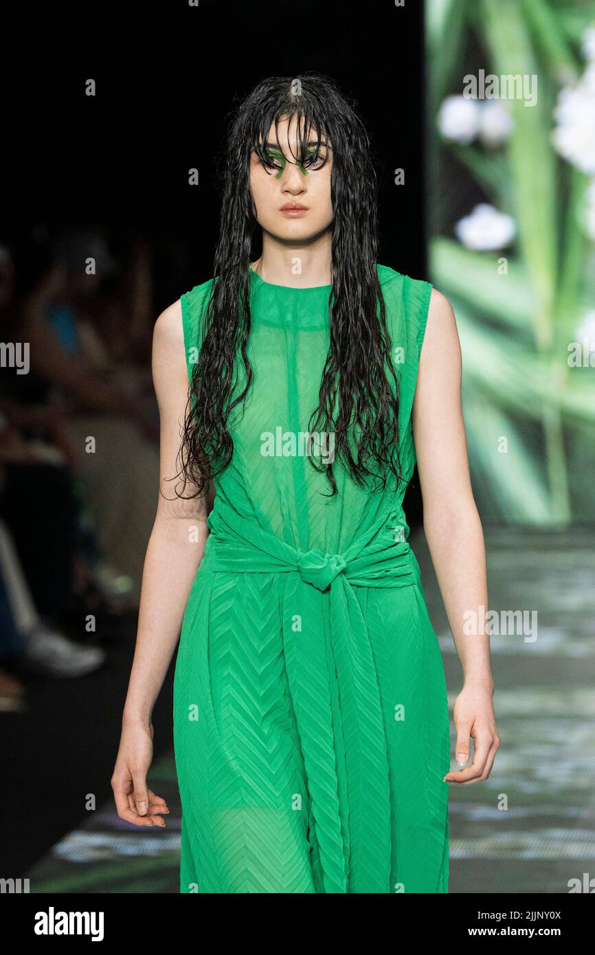 A model walks on the catwalk during the Caterina Moro Spring/Summer ...