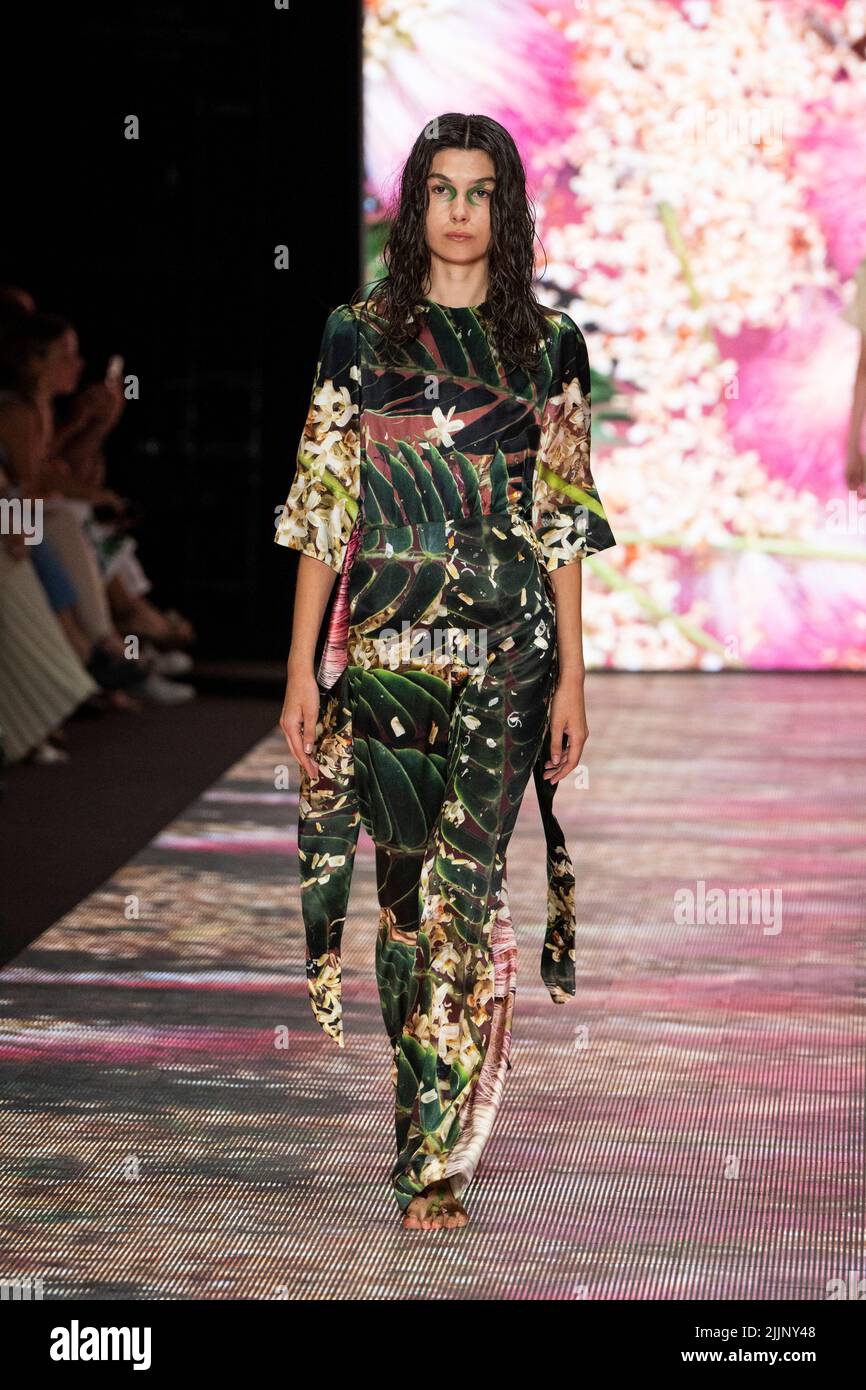 A model walks on the catwalk during the Caterina Moro Spring/Summer ...