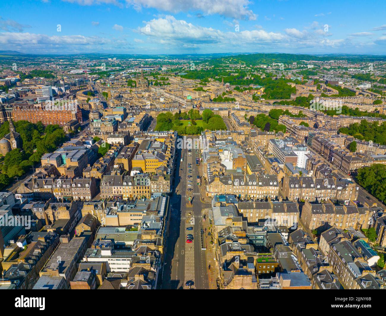 New Town aerial view on George Street including Charlotte Square and ...