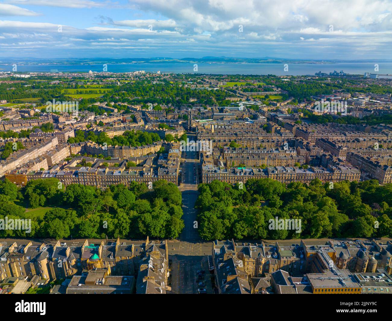 New Town aerial view on Howe Street at George Street and Saint Stephen ...