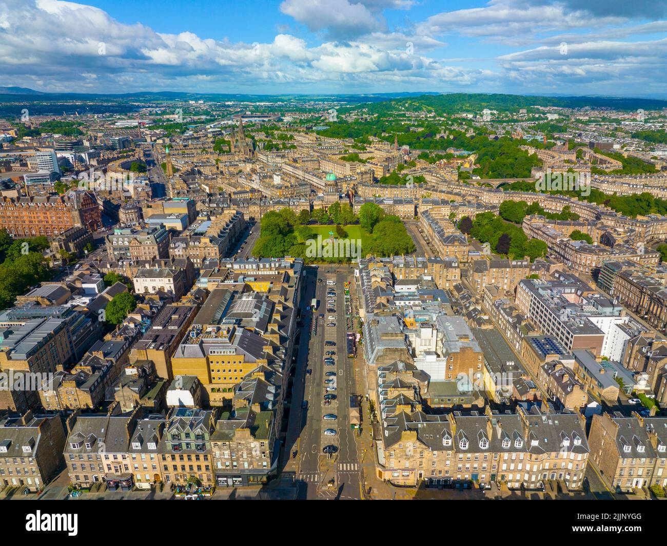 New Town aerial view on George Street including Charlotte Square and ...