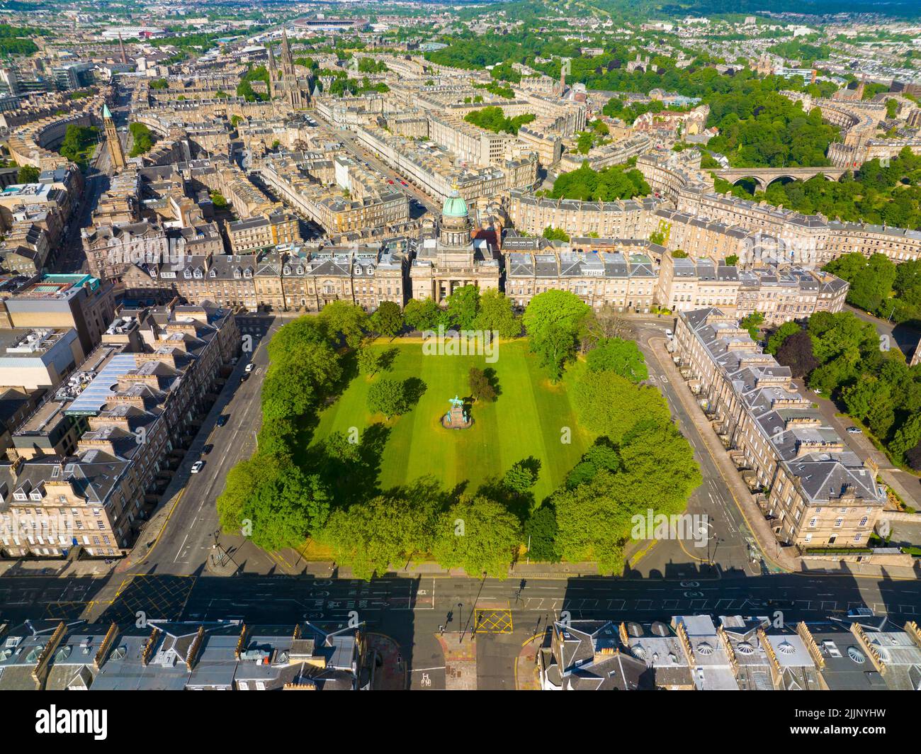 Charlotte Square aerial view including Prince Albert statue and West ...