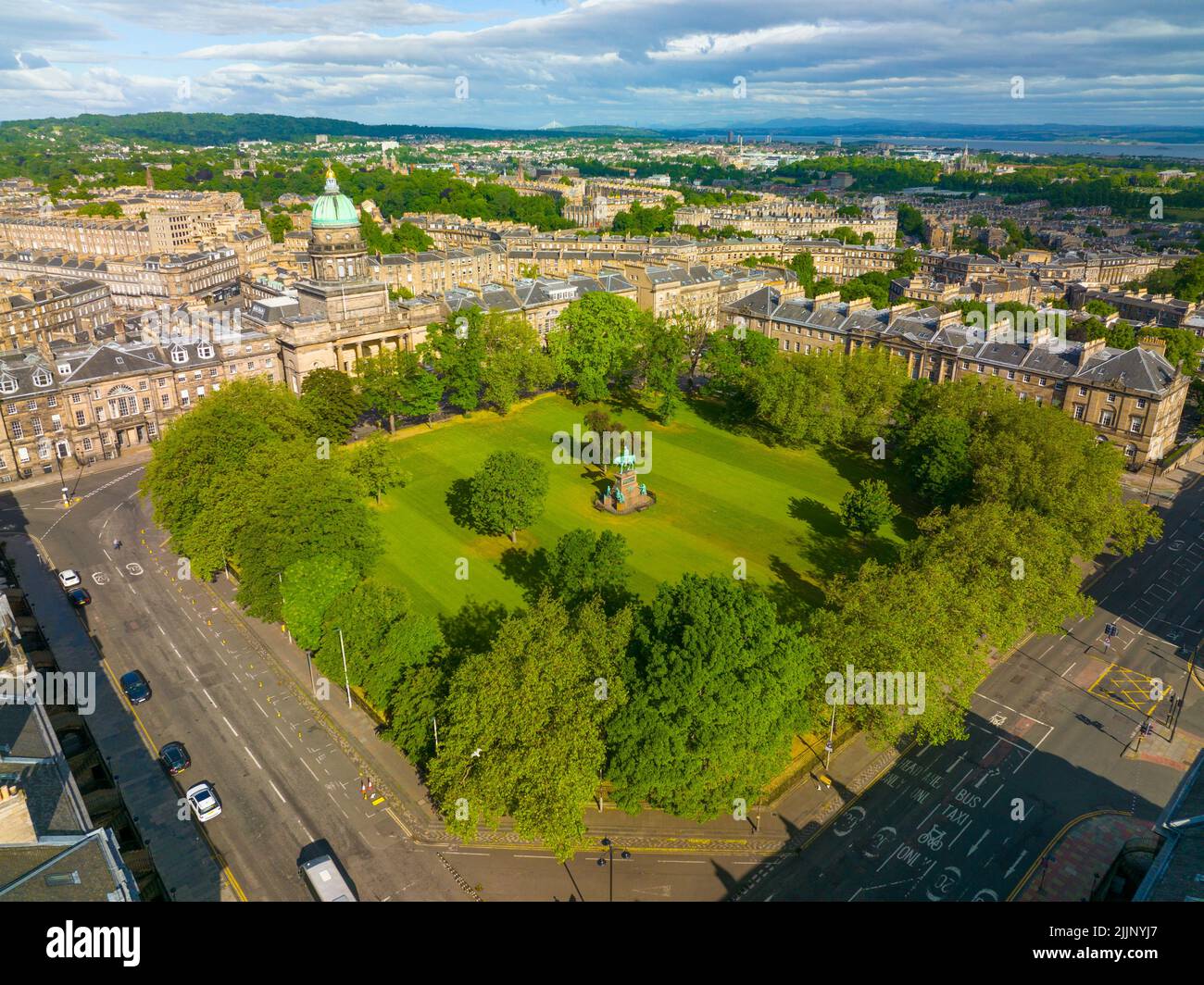 Charlotte Square aerial view including Prince Albert statue and West ...