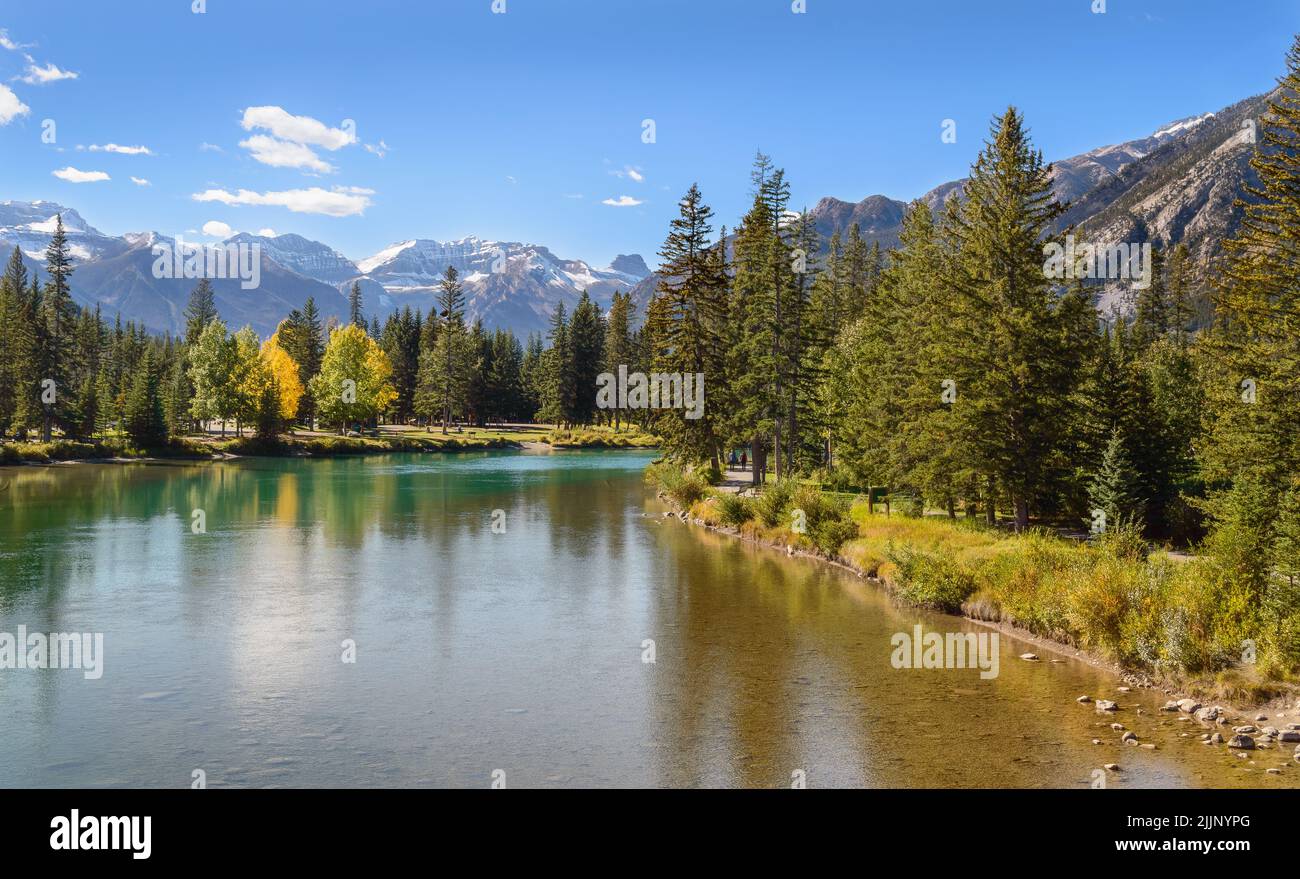 Bow river in Banff , Alberta, Canada Stock Photo - Alamy