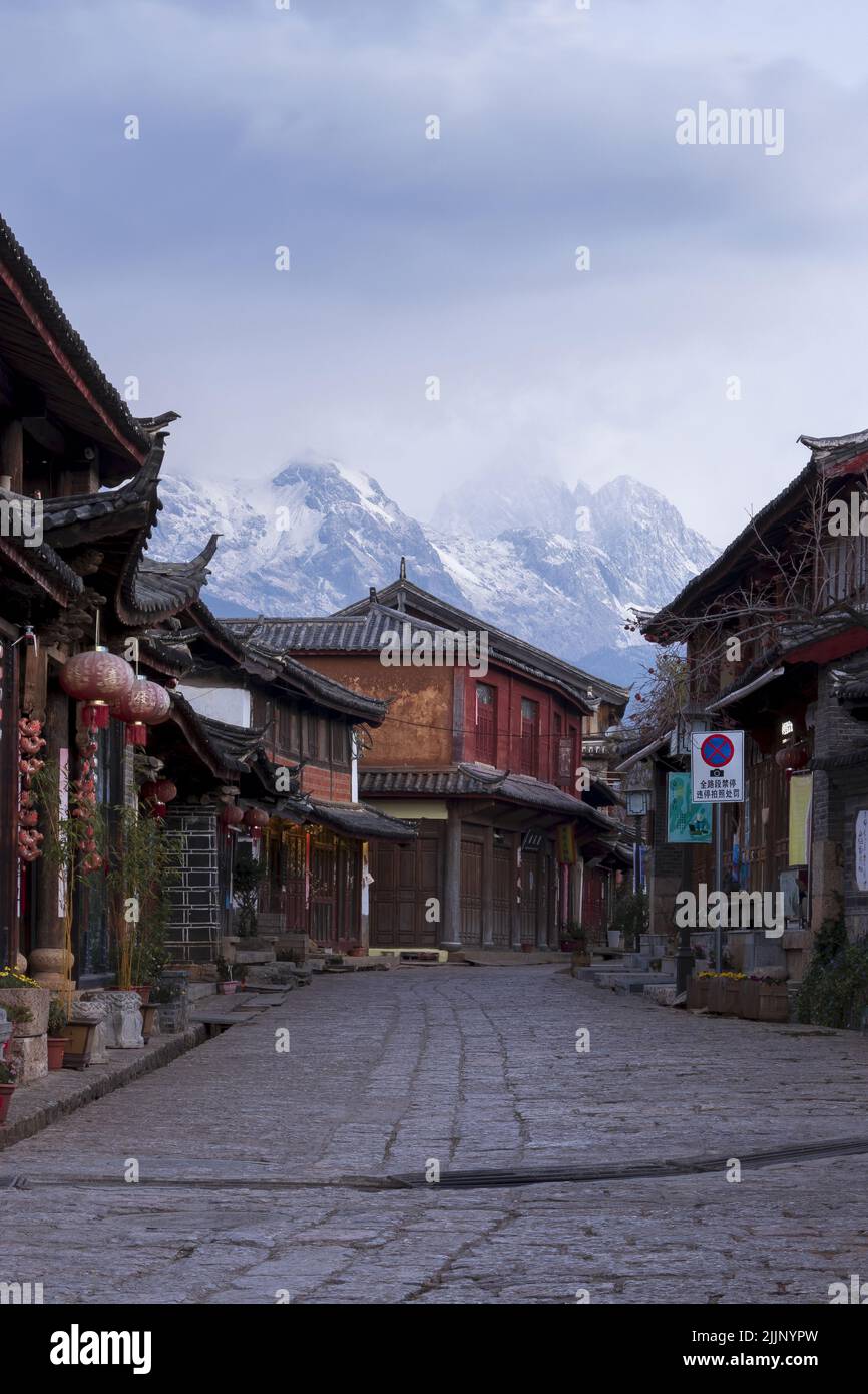 The Baisha ancient town in Lijiang,Yunnan province, China, Yulong ...