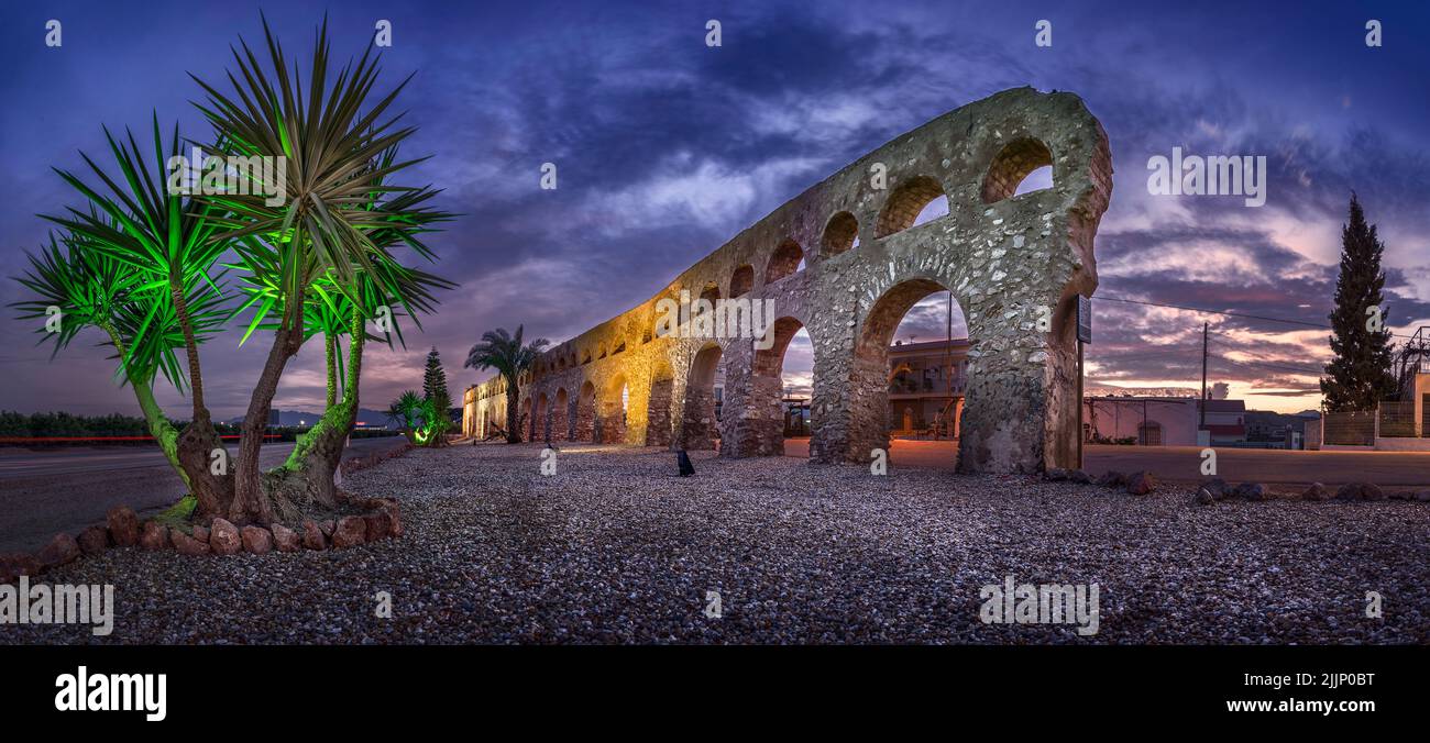 A panorama view of an ancient building during dark night Stock Photo ...