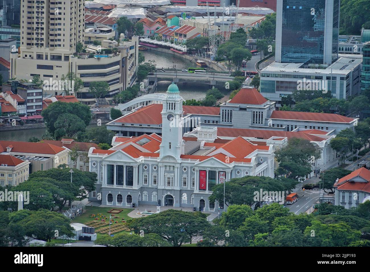 An aerial view of The Victoria Theatre and Concert Hall in Marina Bay ...