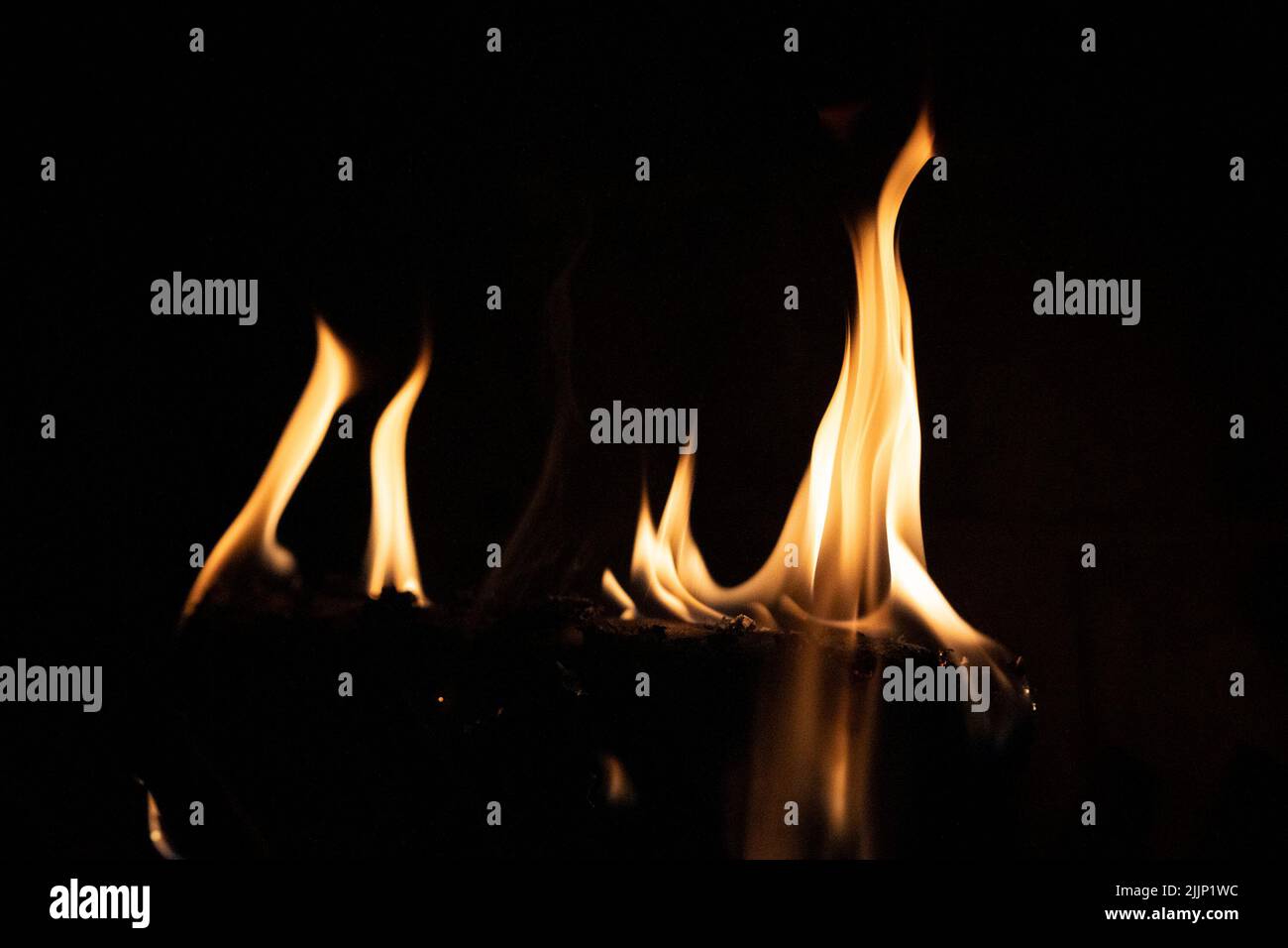 Burning campfire isolated on black hi-res stock photography and images ...