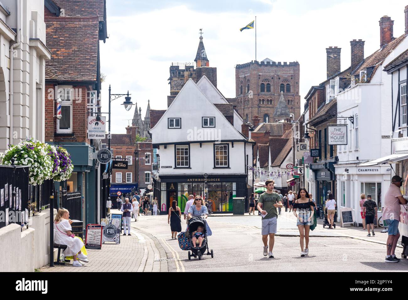 Shops shopping stalls historic busy pedestrians market place fro hi-res ...