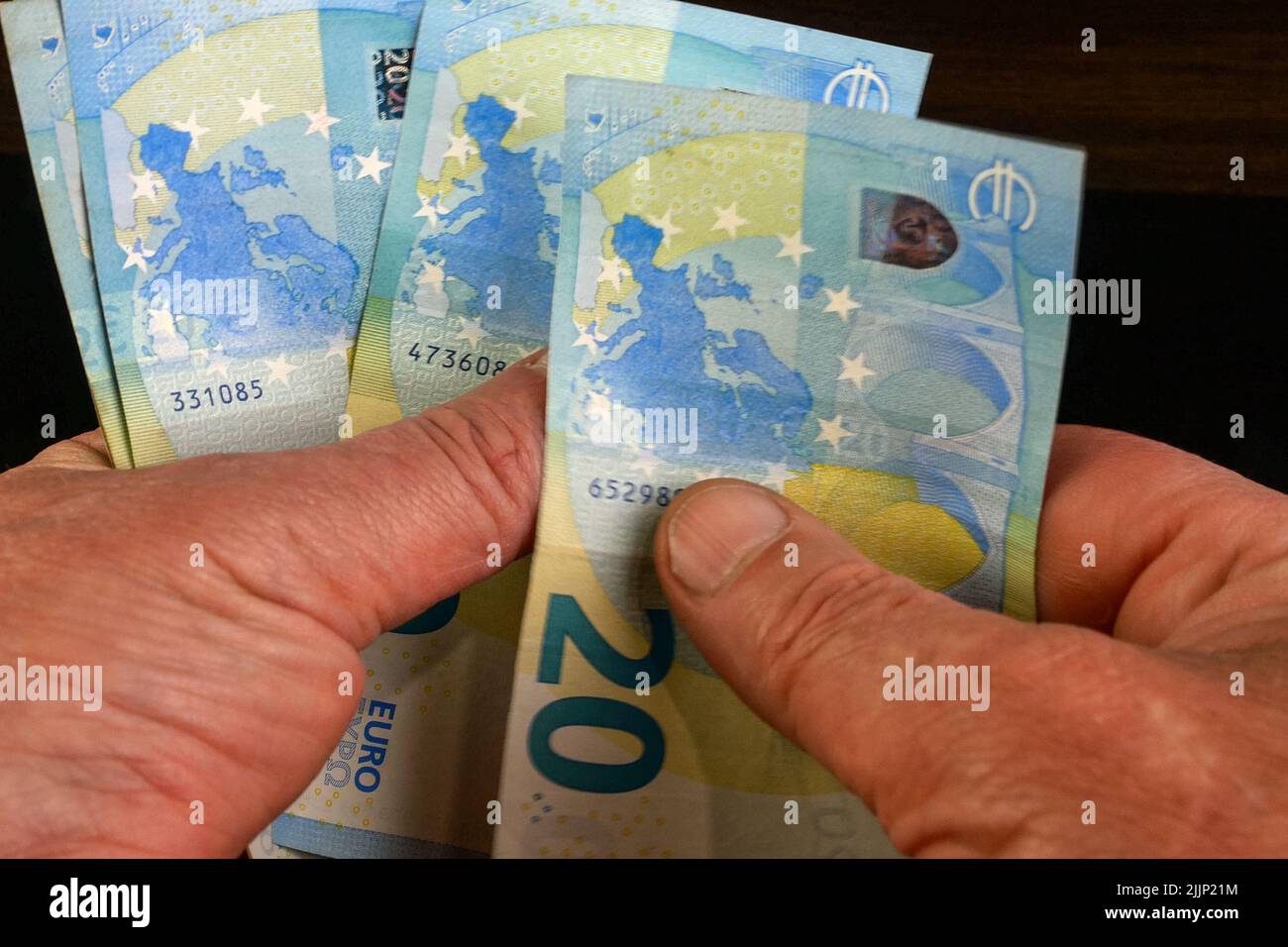 Counting money euro recalculation european hi-res stock photography and ...