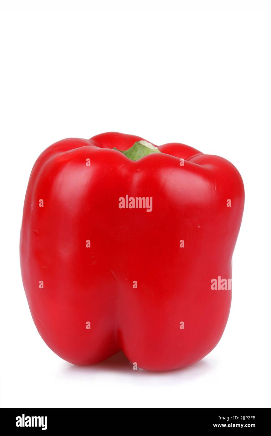 A fresh vegetable, red ,sweet bell peppers isolated on white background ...